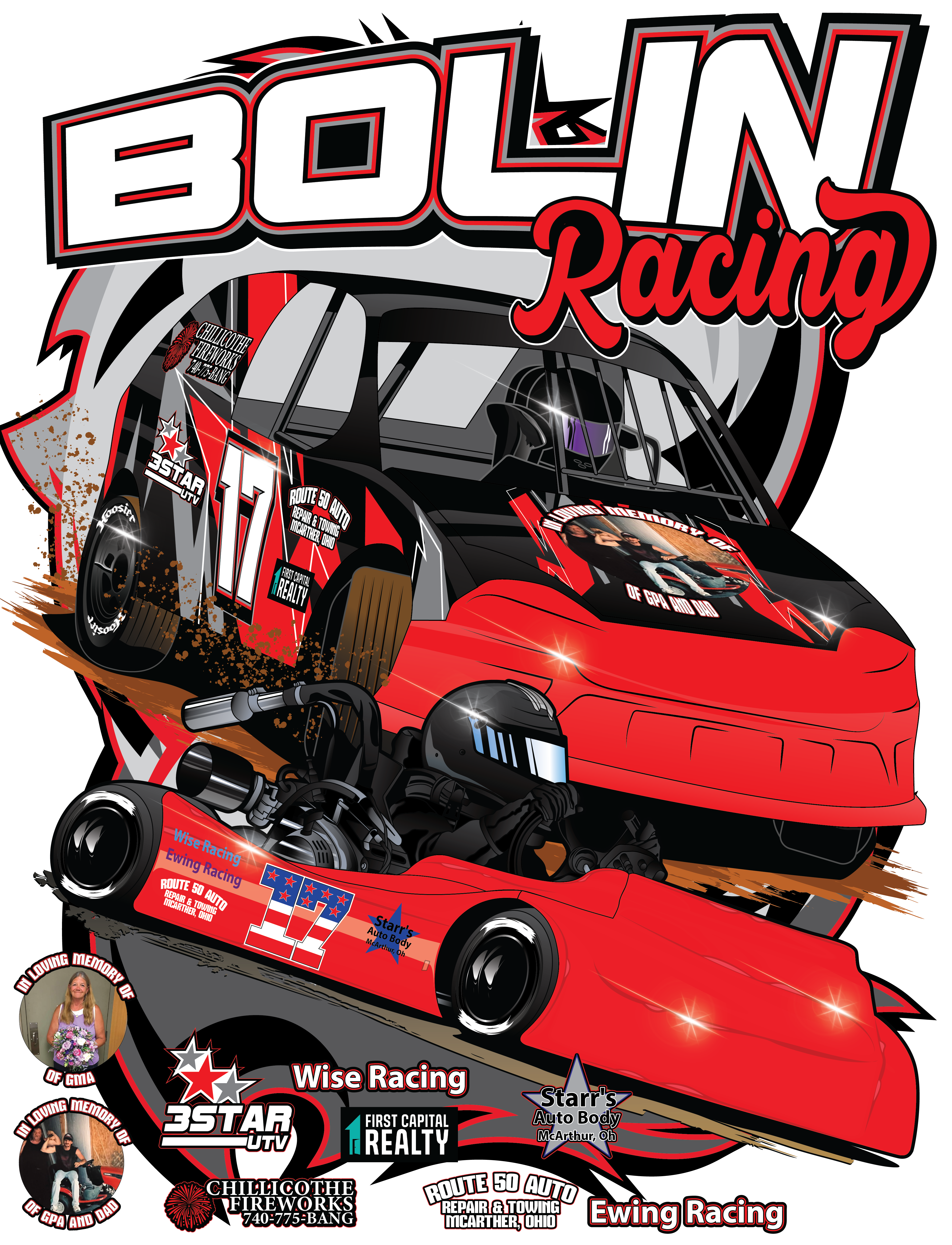 2025 Bolin Racing – Red Bomb Graphics